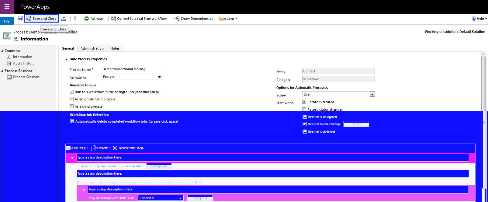 Sending transactional mails