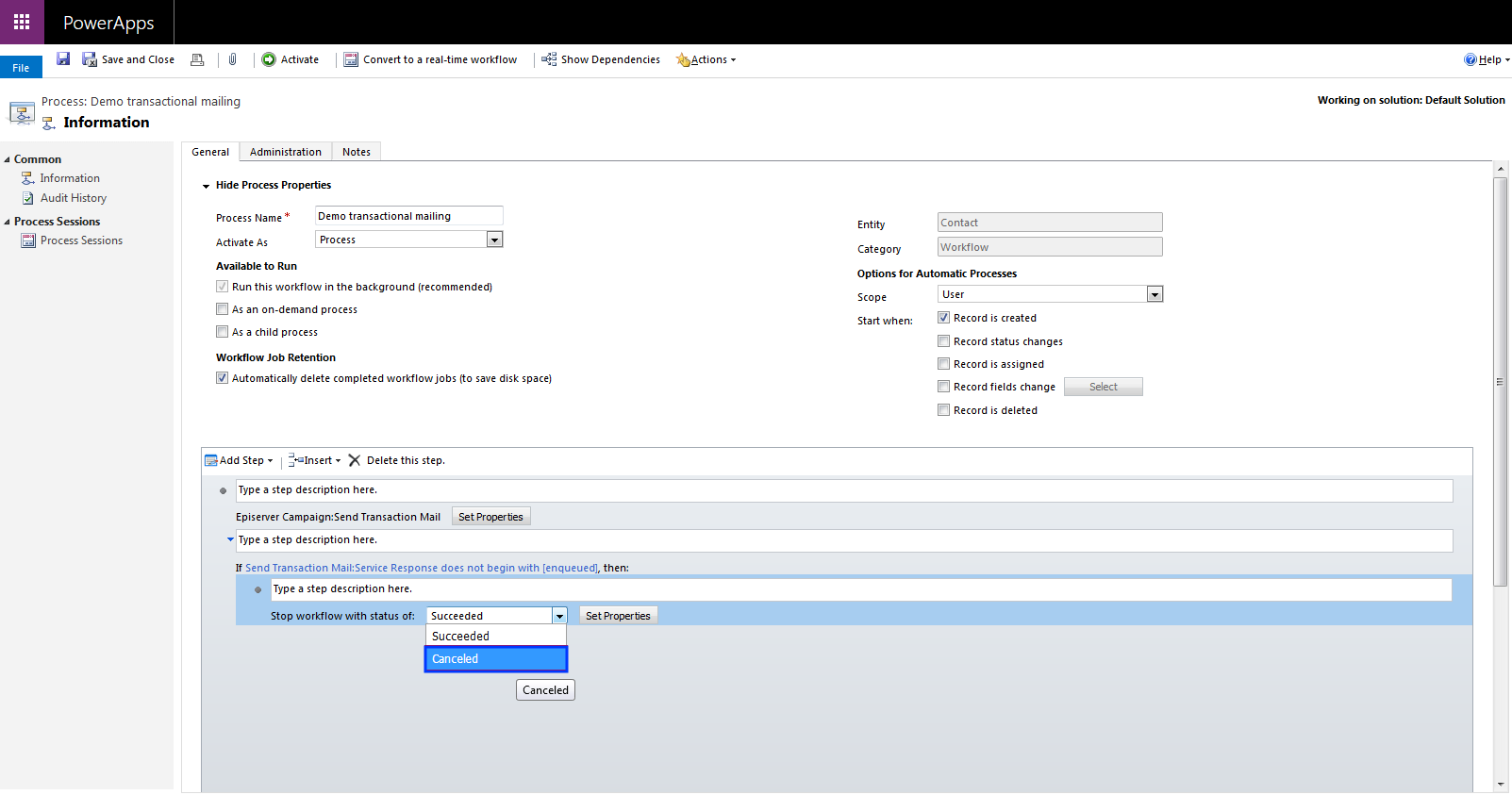 Sending transactional mails