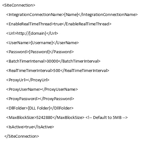 Setting up an integration connection